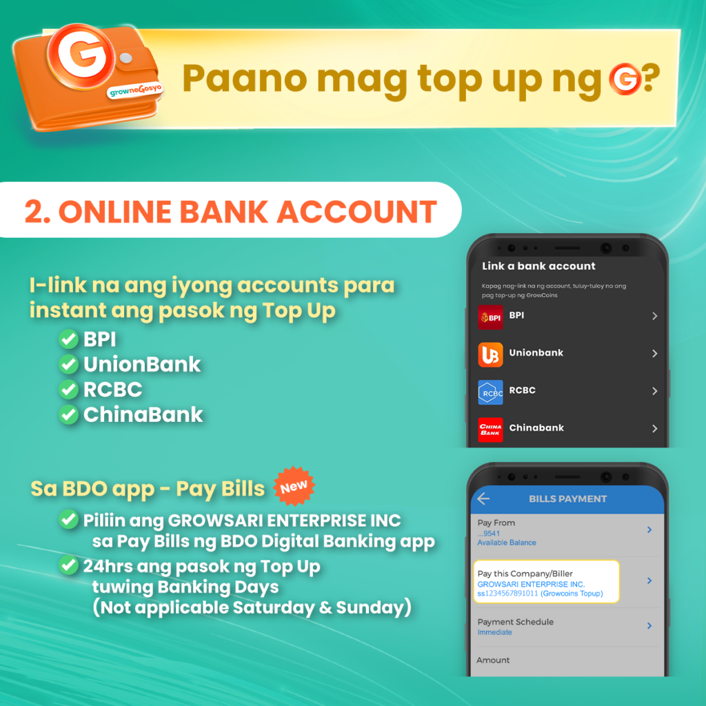 Paano mag top up ng Growcoins? - Growsari SuperTindera